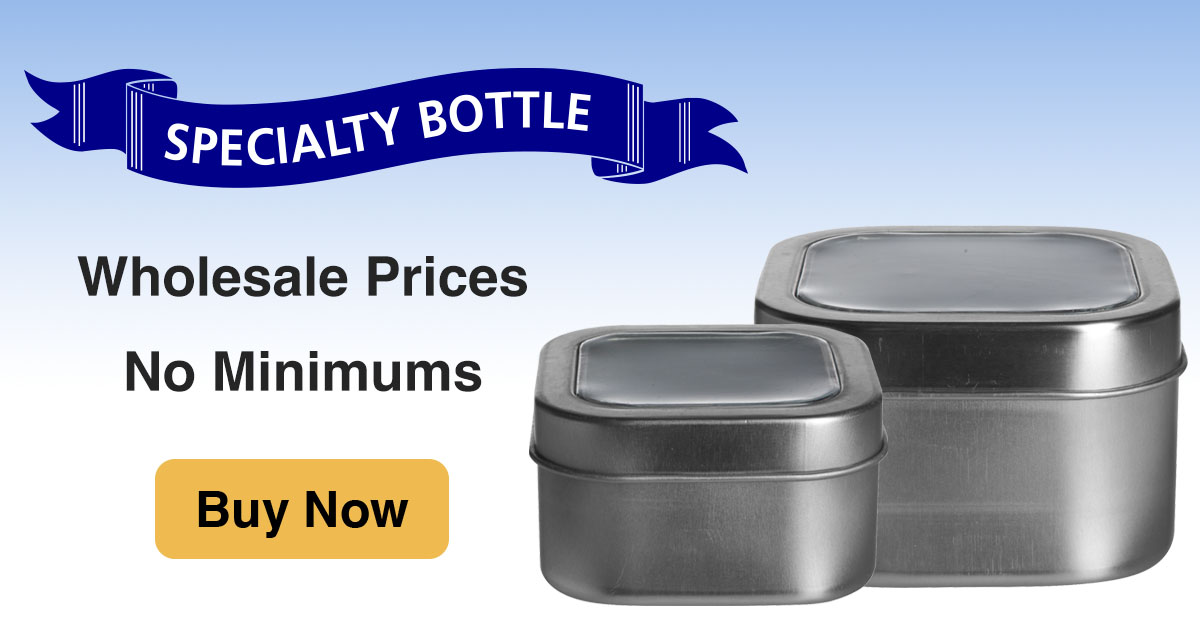 Square Tin Containers | Specialty Bottle